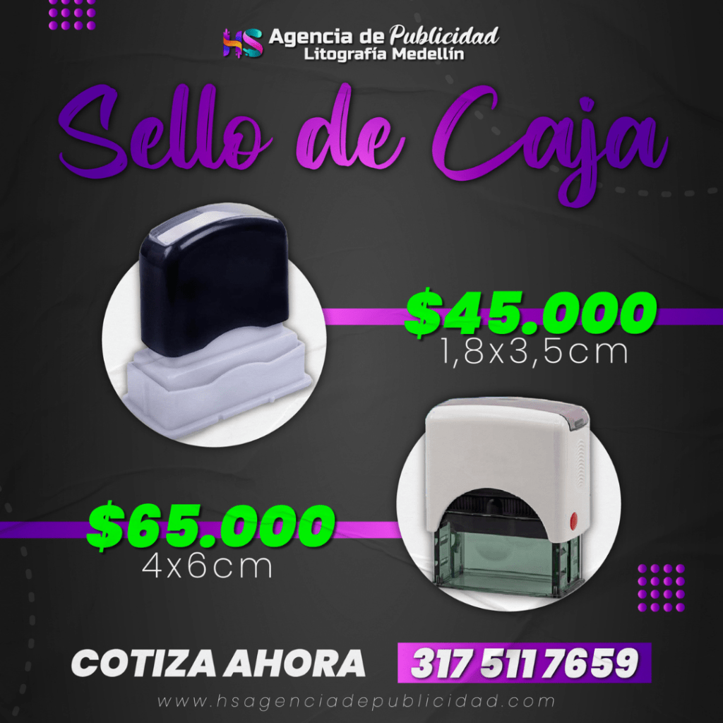 Sello de Caja - HS Agencia de Publicidad y Litografía Medellín