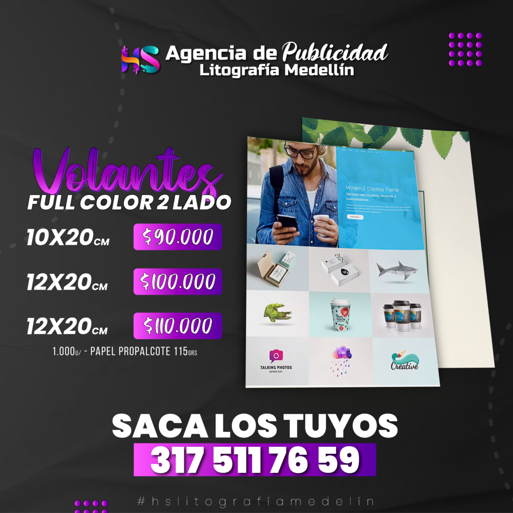 Volantes Full Color 2 Lados x 1.000 UND. - HS Agencia de Publicidad y ...
